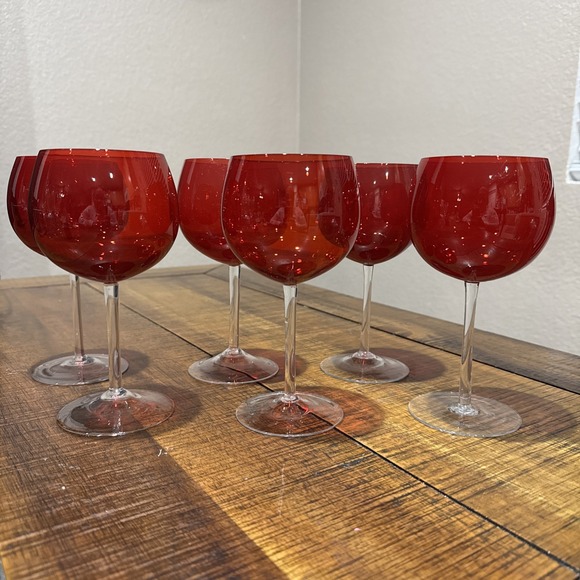 Lenox | Dining | Lenox Holiday Gems Ruby Red Balloon Crystal Oz Wine ...